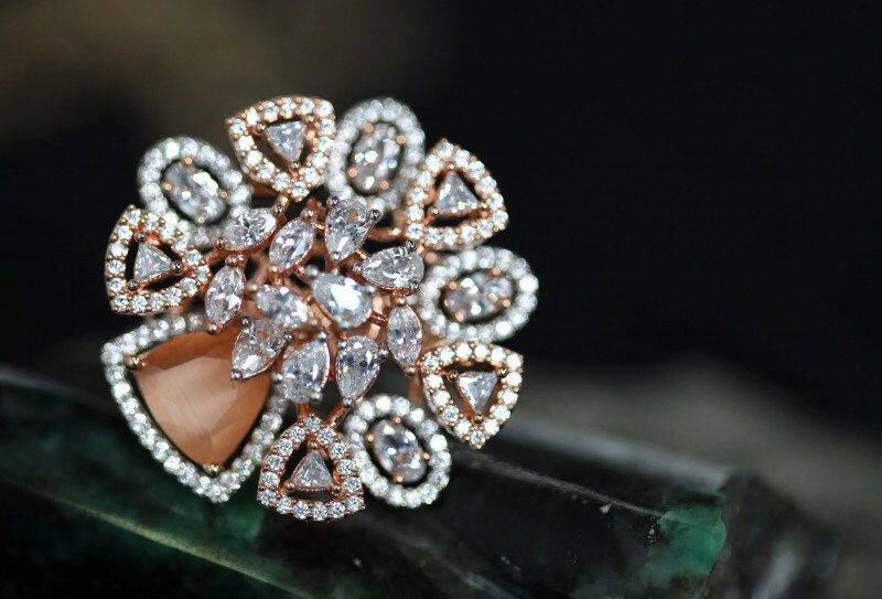 Multi Dimensional High Set Cocktail Ring