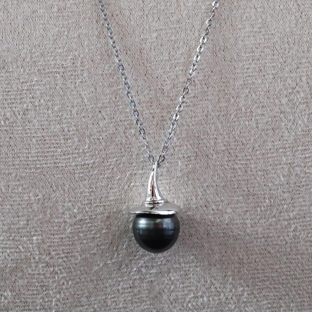 6.98 Grams Sterling Silver Tahitian Shell Pearl Pendant Necklace - Etsy
