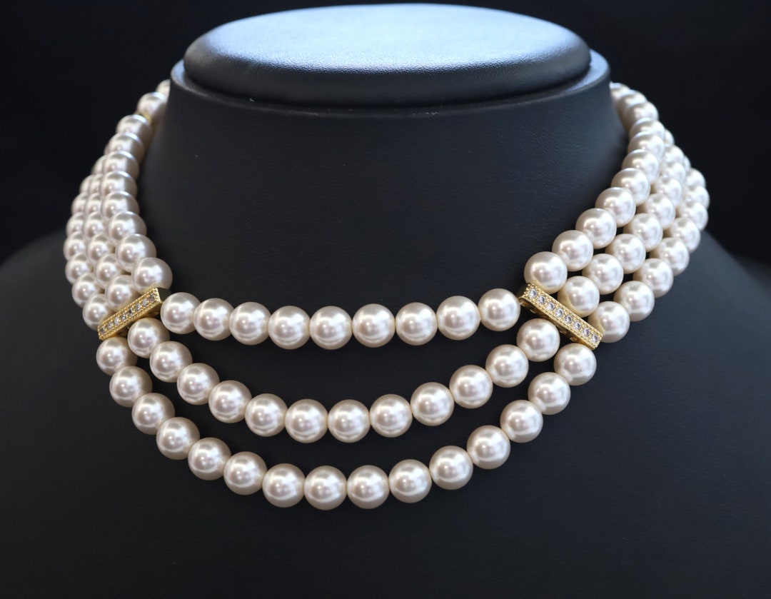 Multi-strand Pearls Necklace - Etsy