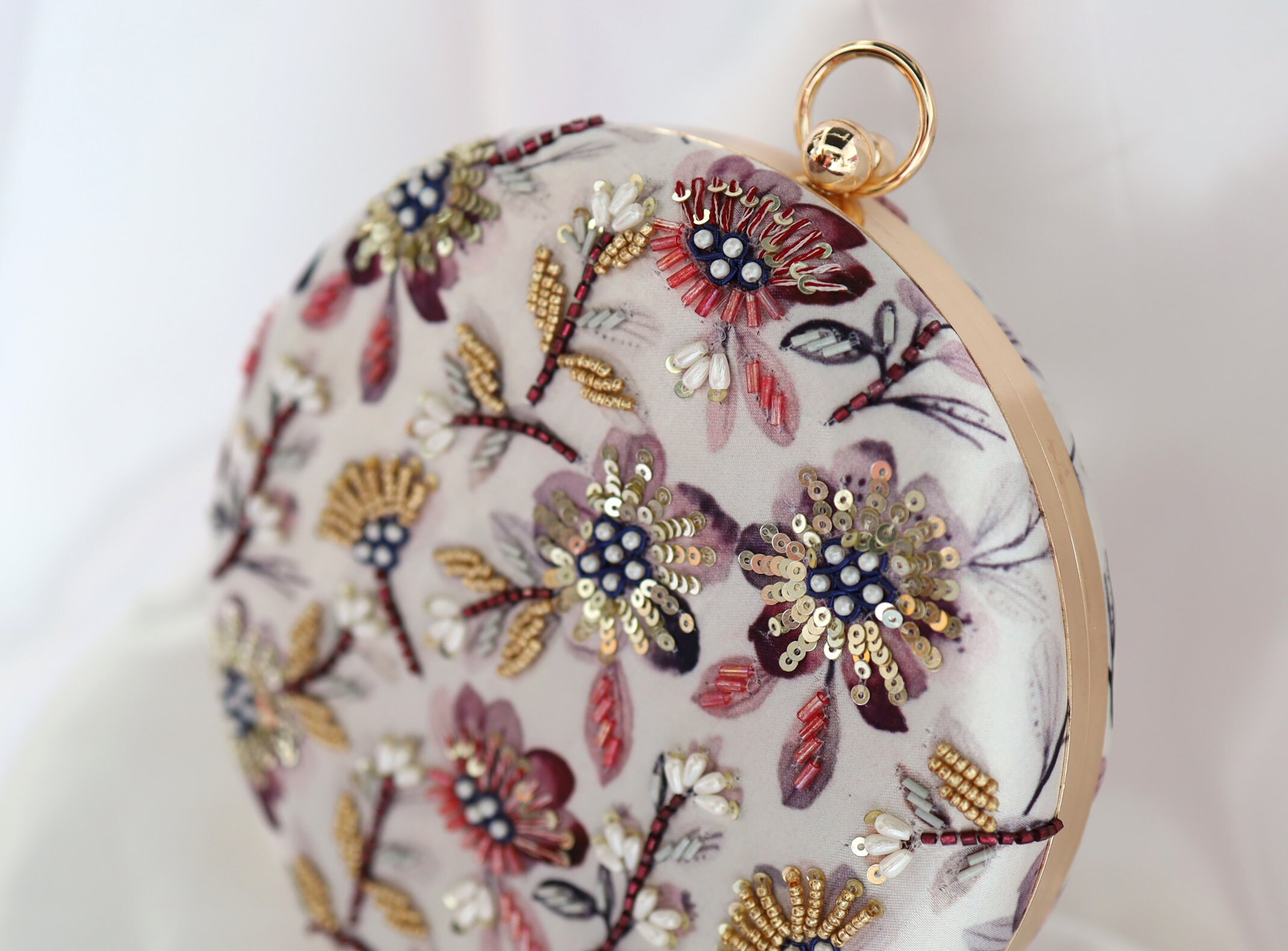 Vintage and Contemporary Round Box Clutch - Etsy UK