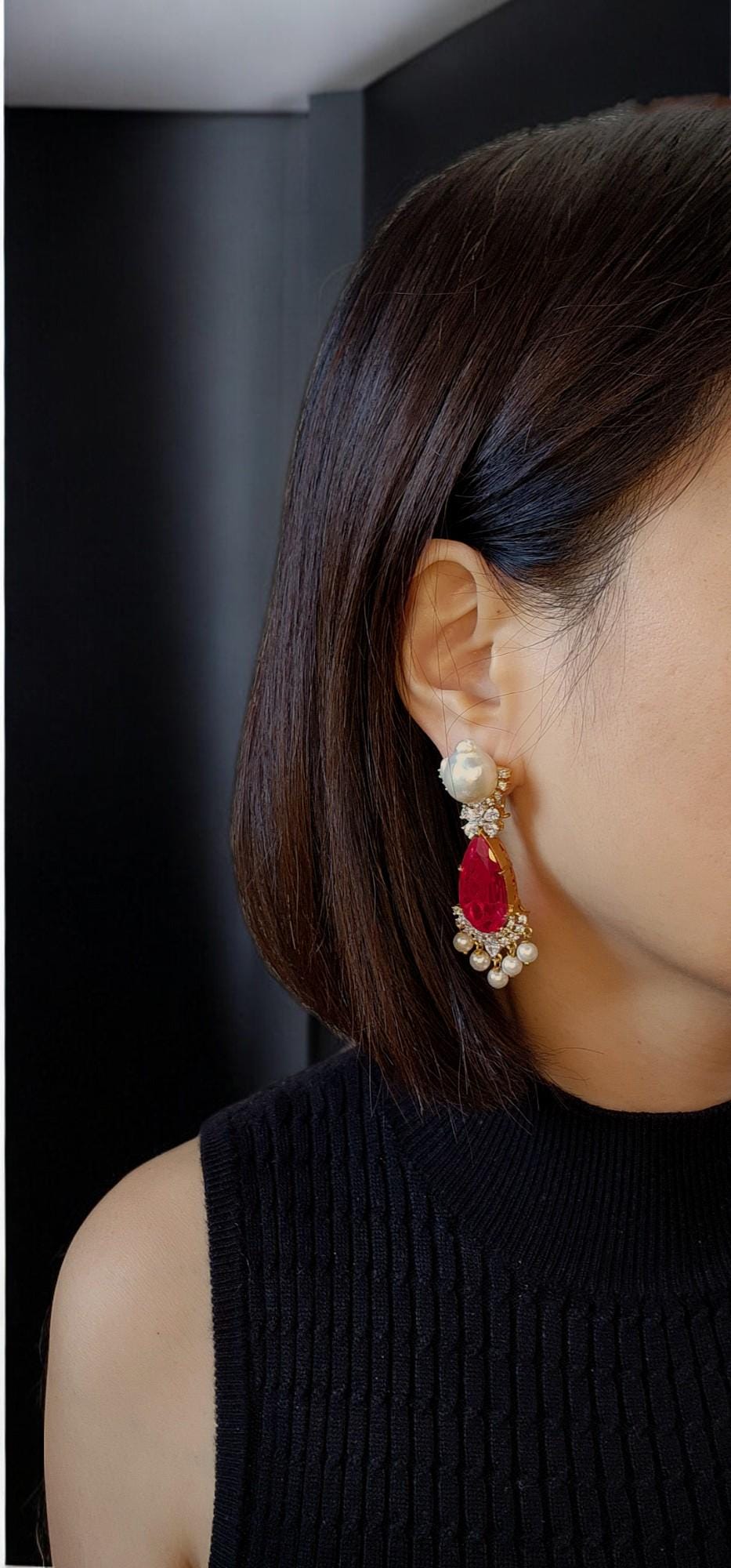 Stunning Ruby Red Dangle Earrings - Etsy