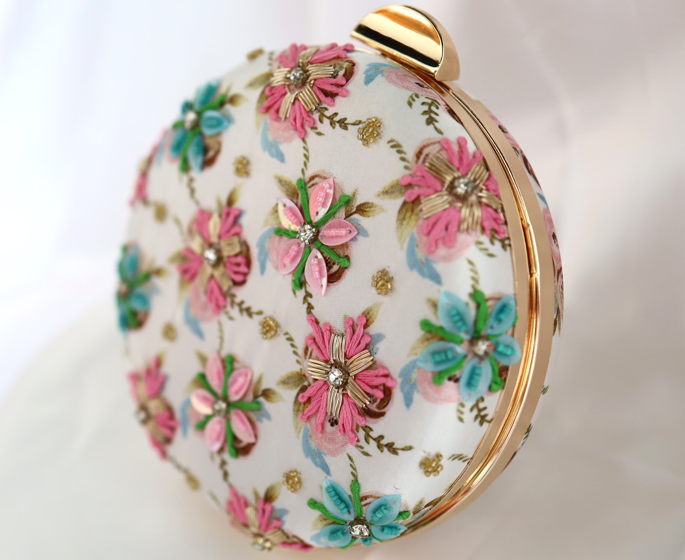 Vintage and Contemporary Round Box Clutch - Etsy UK