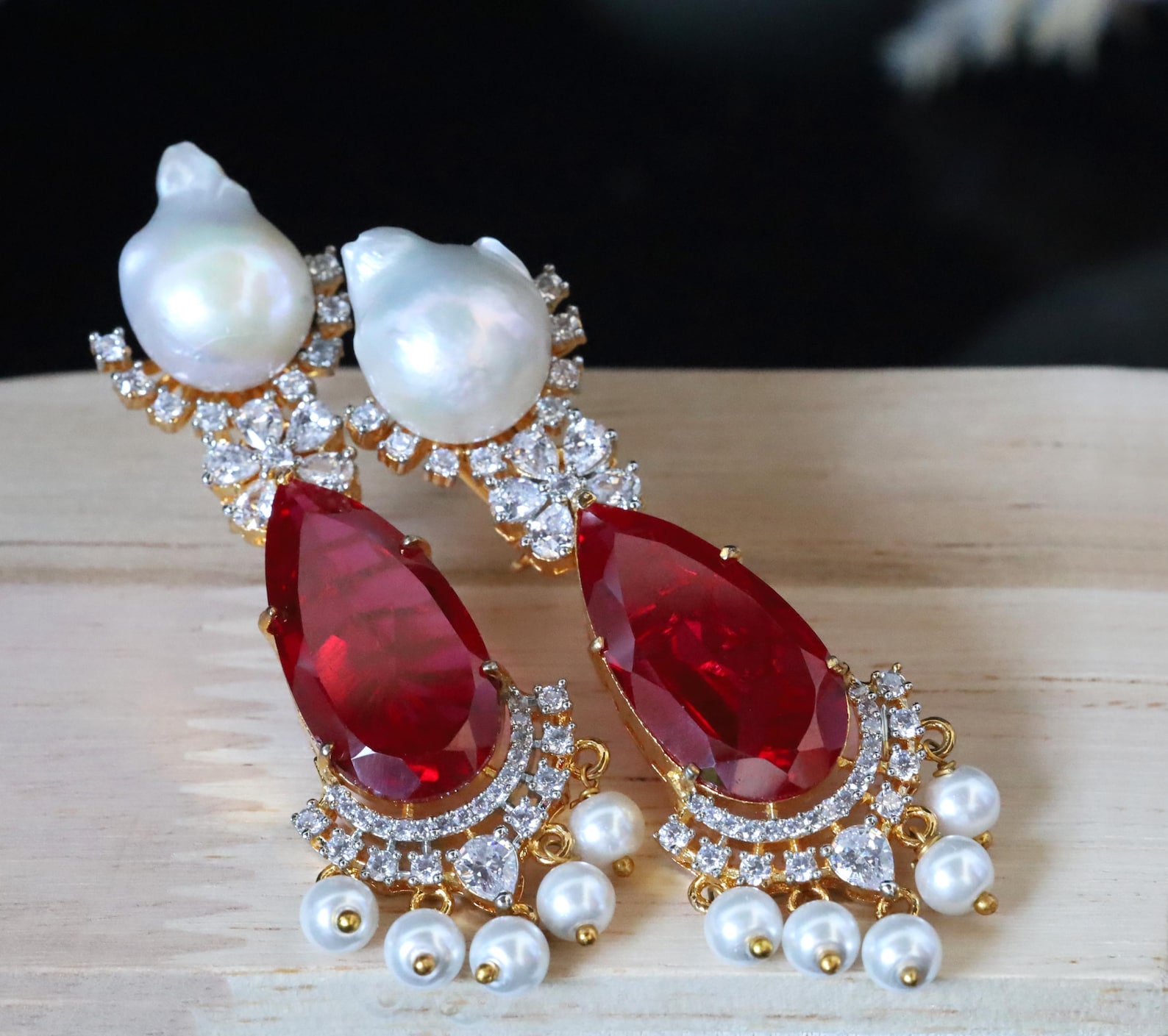 Stunning Ruby Red Dangle Earrings - Etsy