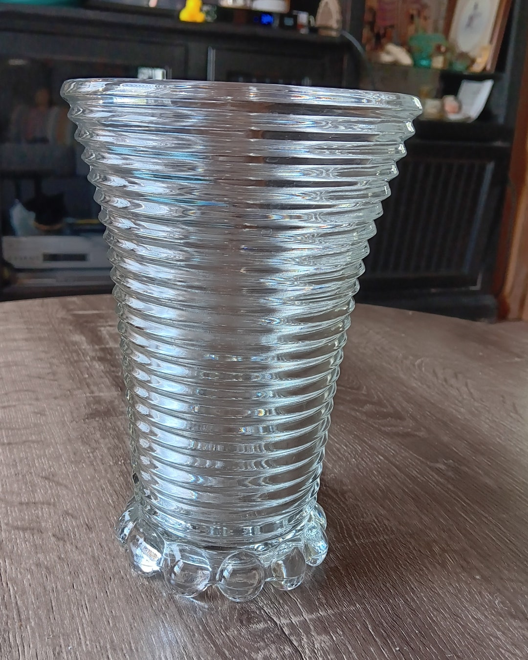 Anchor Hocking Art Deco Ribbed Vase. Condition is Like New Despite ...