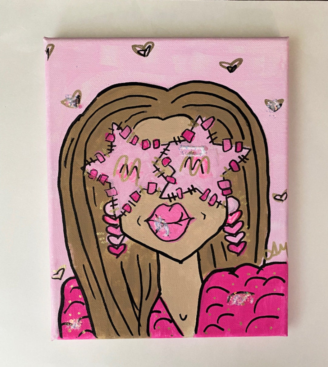 Dorm Room Decor, Diva Girl, Preppy Girl, Funky Girl, Diva Girl Painting ...