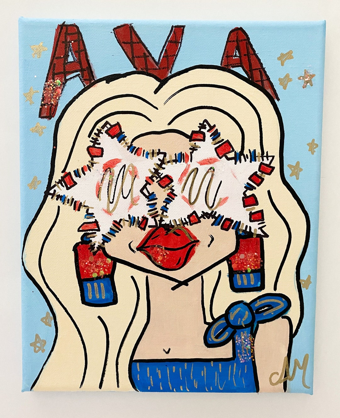 Dorm Room Decor, Diva Girl, Preppy Girl, Funky Girl, Diva Girl Painting ...
