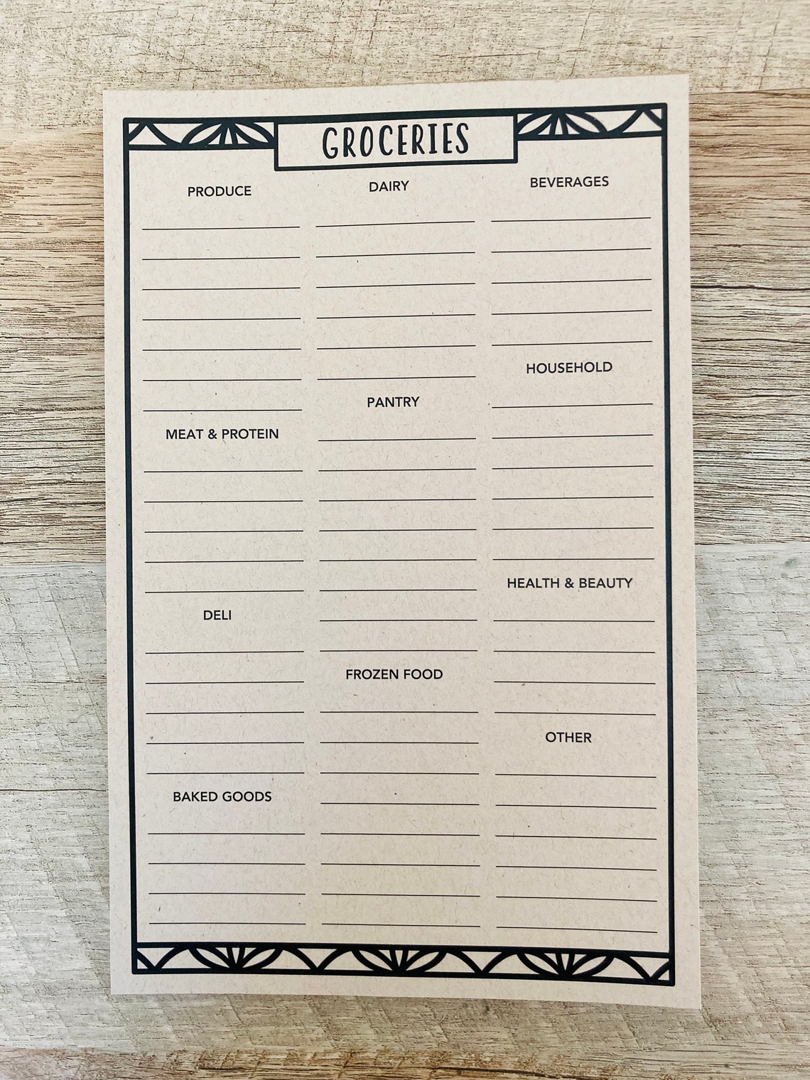 Eco Grocery List Notepad Kraft Grocery List Notepad Grocery - Etsy