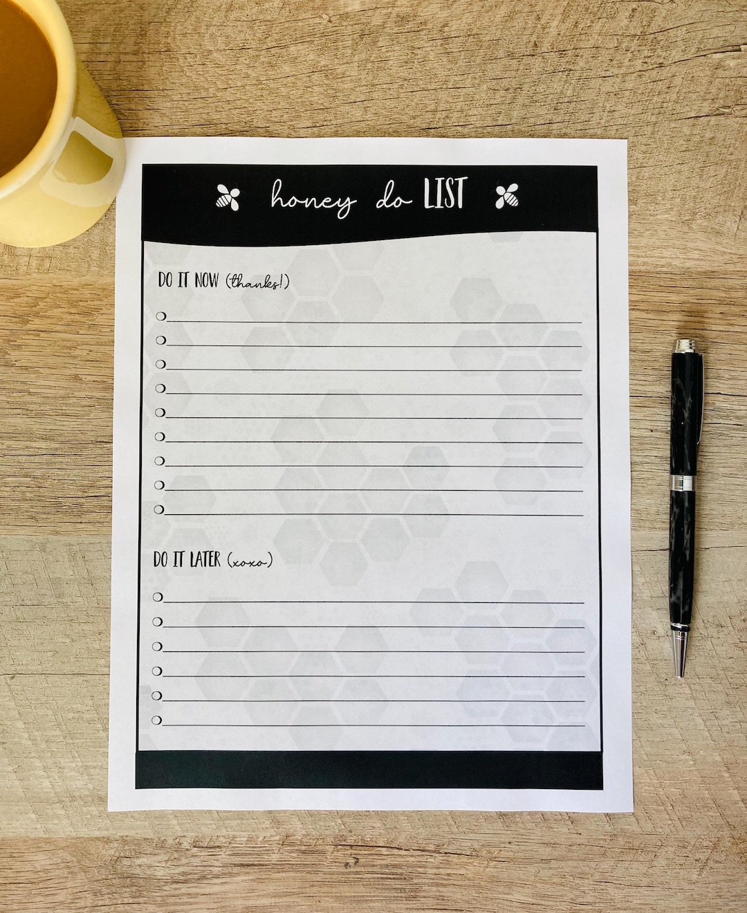 Printable Honey Do List, Honey Do List Template, Honey Bee to Do List ...