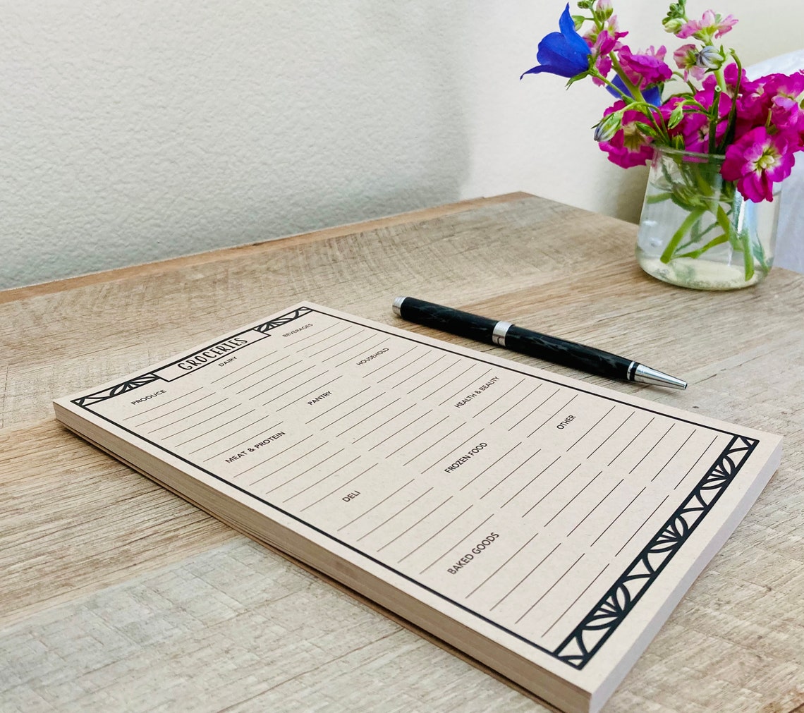 Eco Grocery List Notepad Kraft Grocery List Notepad Grocery - Etsy