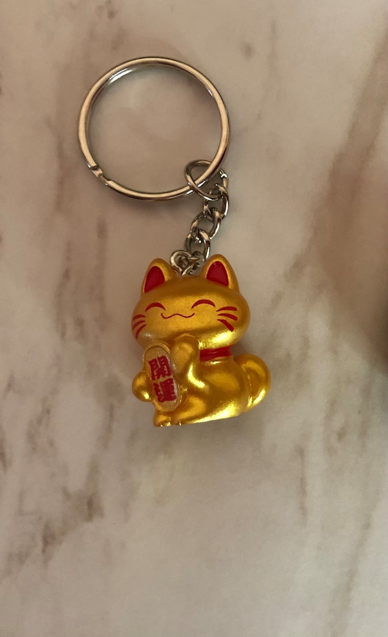 Cat Lucky Cat Good Fortune Keychain Kawaii - Etsy