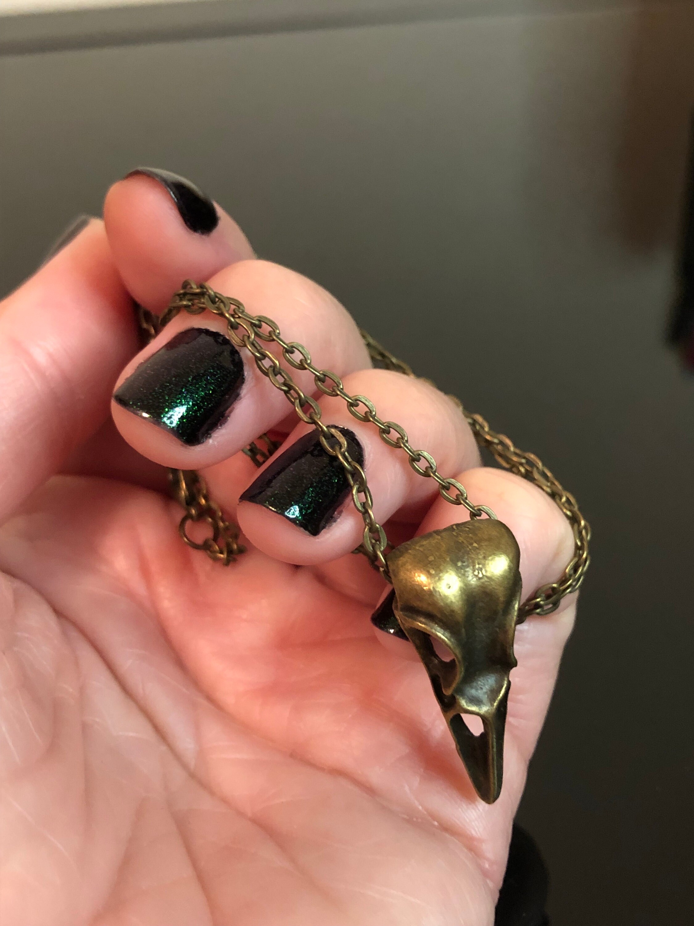 Bird Skull Crow Necklace - Etsy