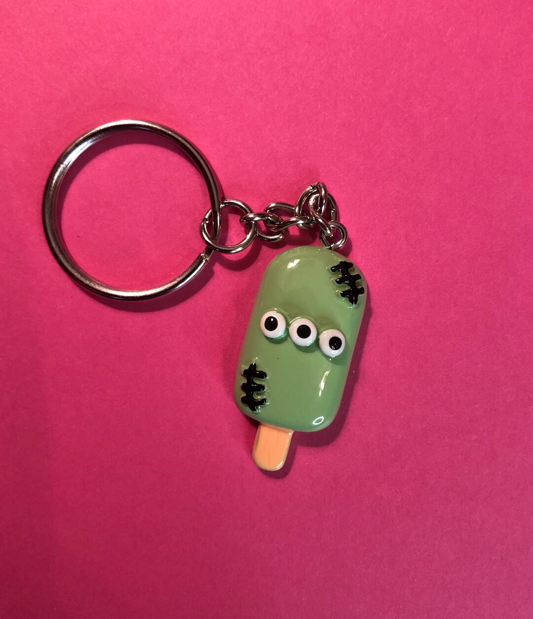 Monster Popsicle- Green Monster - Frankenstein- Eyeball Keychain ...