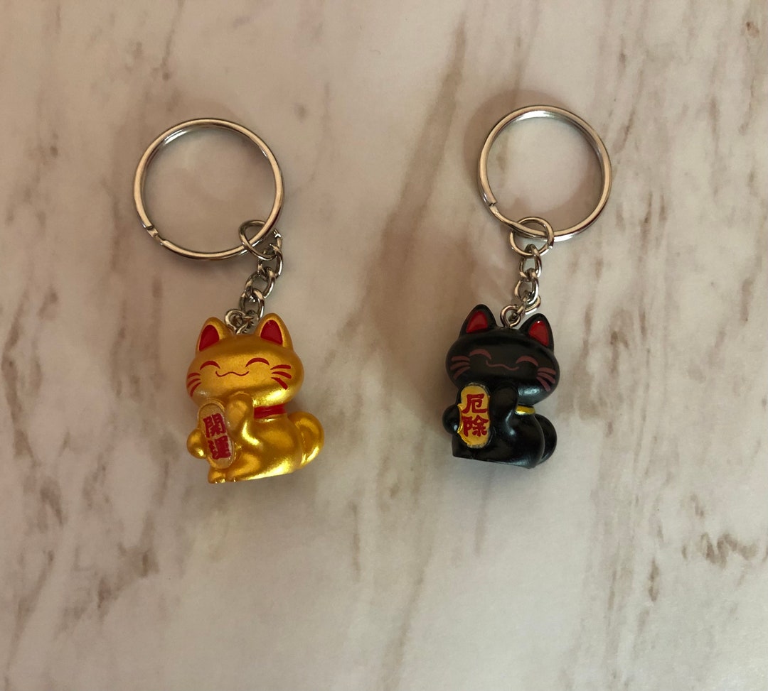 Cat Lucky Cat Good Fortune Keychain Kawaii - Etsy