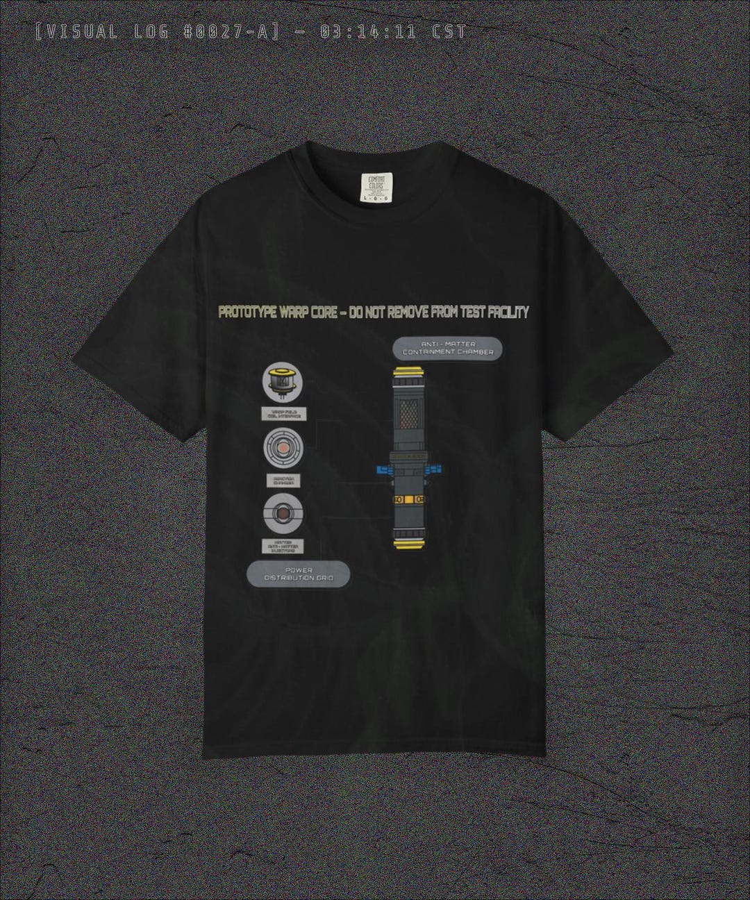 Prototype Warp Core T Shirt | Sci Fi Tech Blueprint Graphic Tee ...