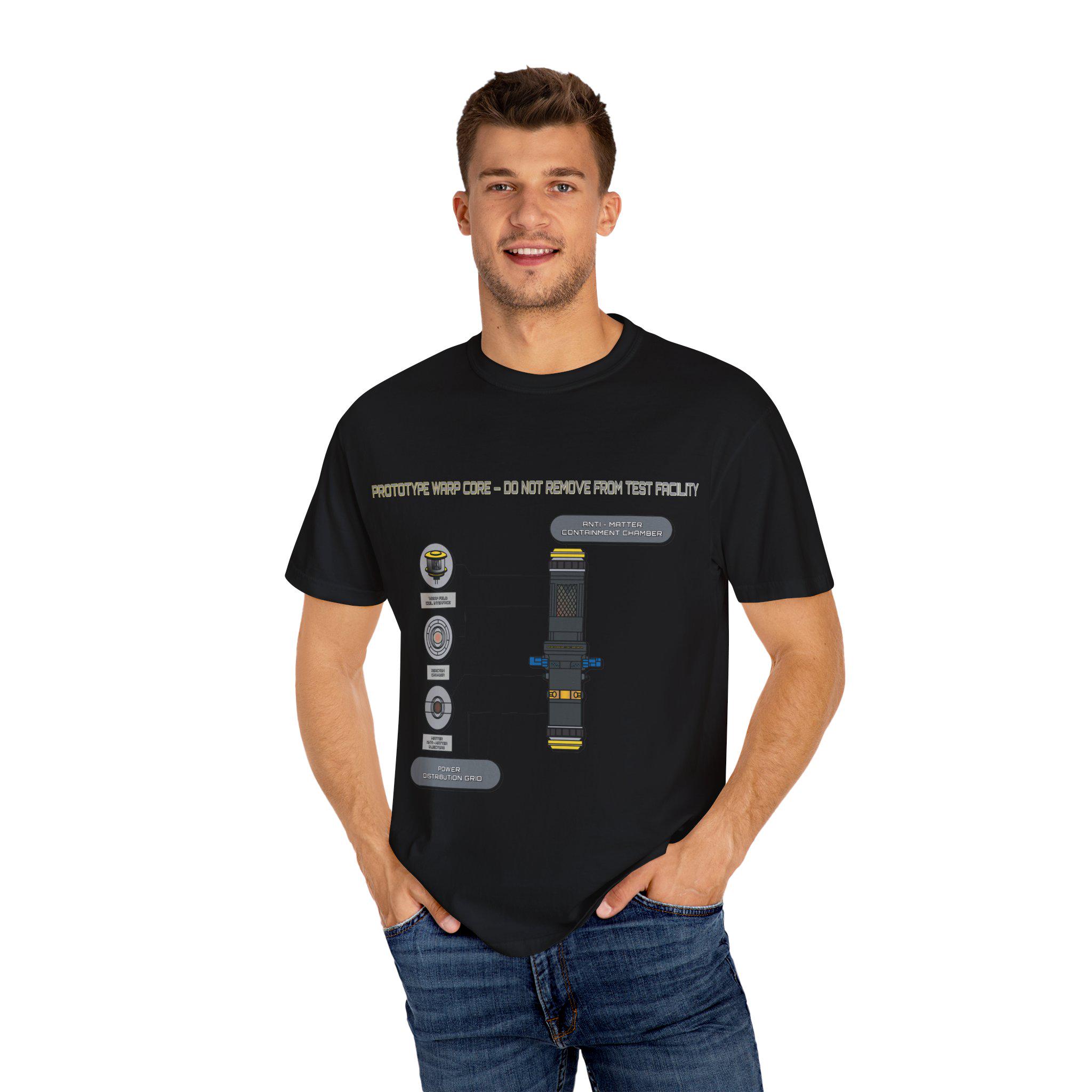 Prototype Warp Core T Shirt | Sci Fi Tech Blueprint Graphic Tee ...