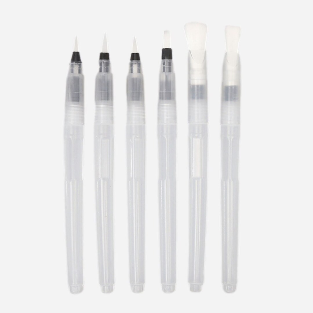 Belmique Watercolor Water Tank Brushes Pack of 6 Medium Round Tip ...
