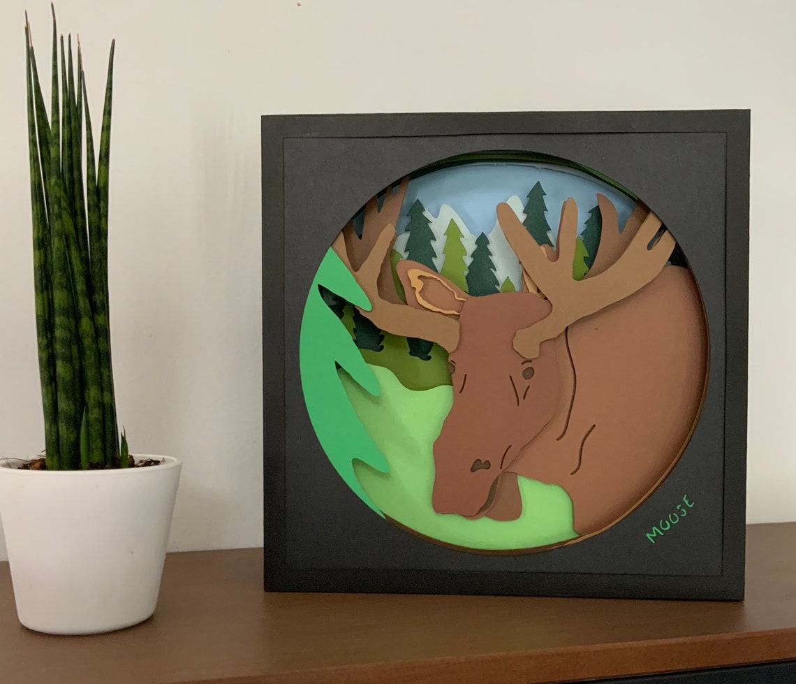 Westcoast Close-up Moose Shadowbox SVG - Etsy