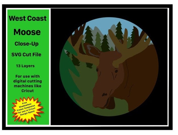 Westcoast Close-up Moose Shadowbox SVG - Etsy