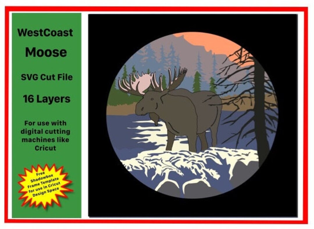 Westcoast Moose Shadowbox SVG - Etsy