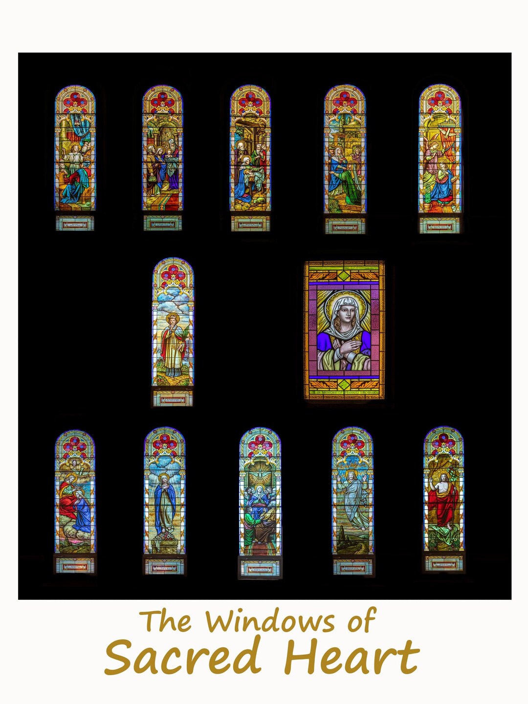 The Windows of Sacred Heart Church Stained-glass Owatonna MN Canvas or ...
