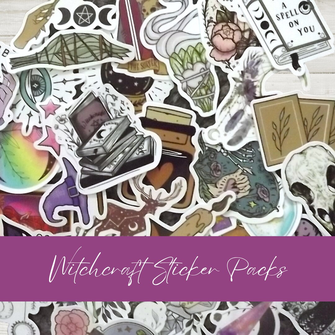Sticker Witch Confetti Witchcraft Stickers Pack Set of 5 or - Etsy