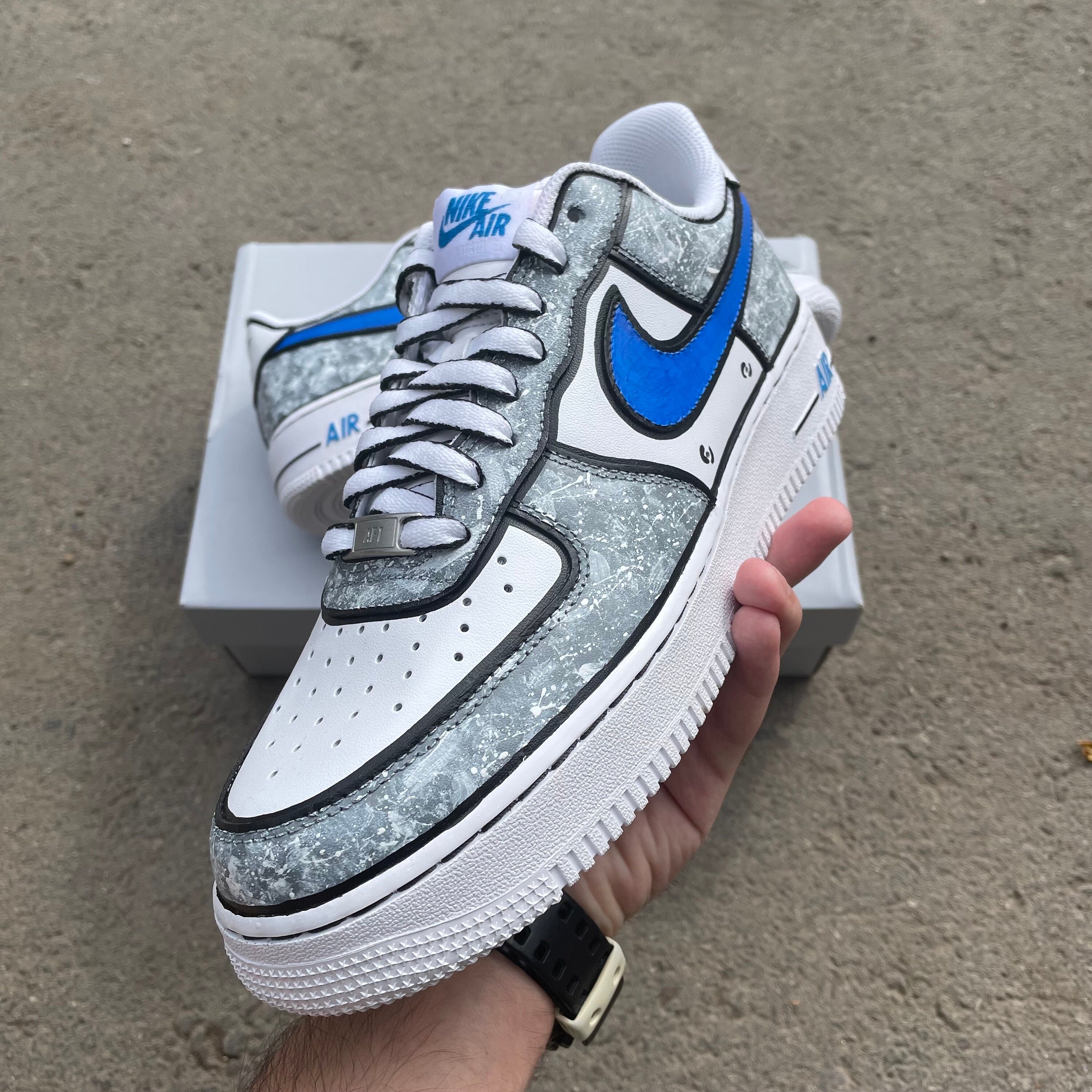 Grey Marble X Neon Customized Nike AF1 - Etsy