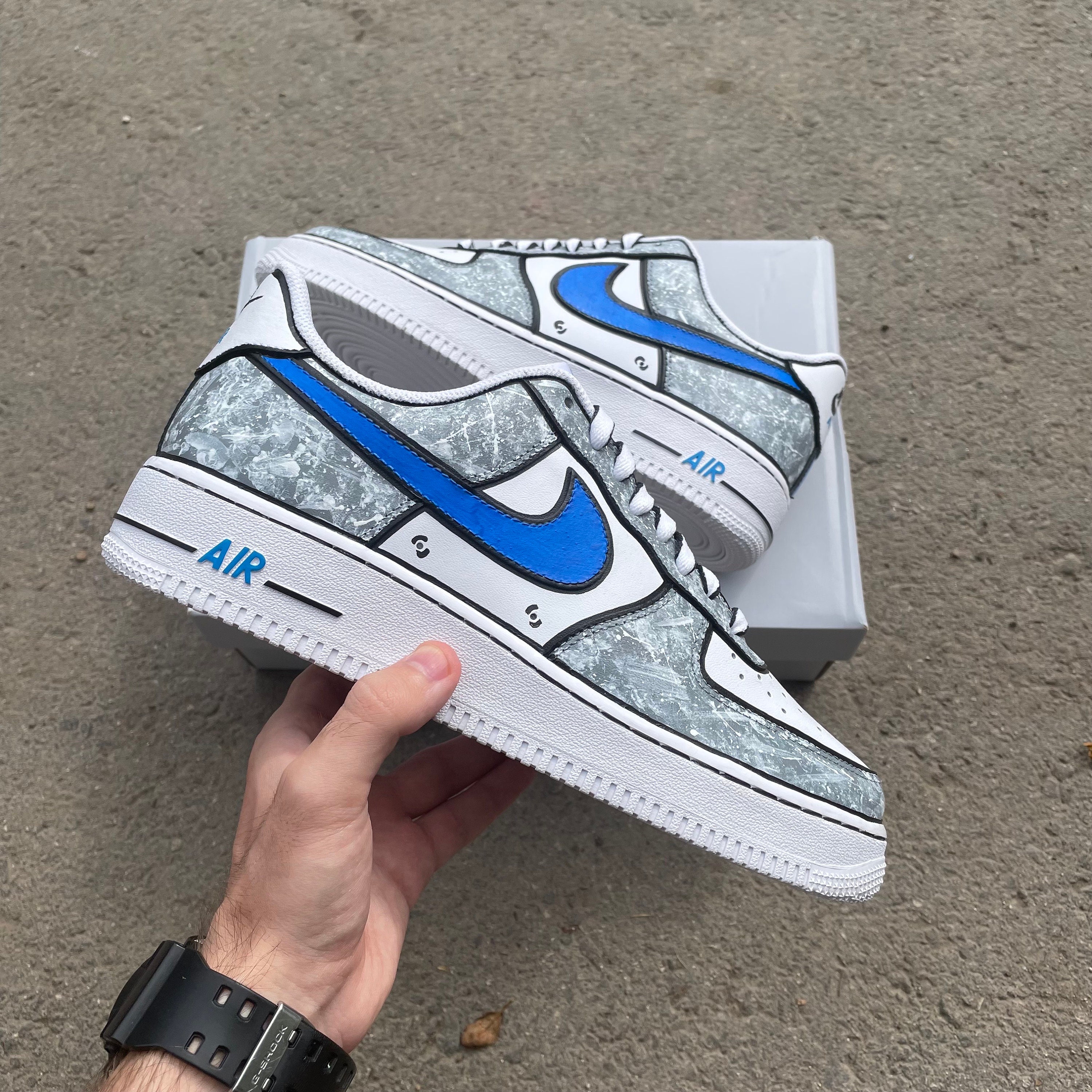 Grey Marble X Neon Customized Nike AF1 - Etsy