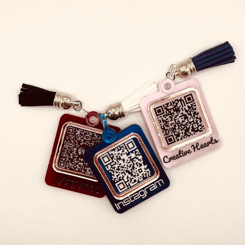 Qr Code Keychain - Etsy