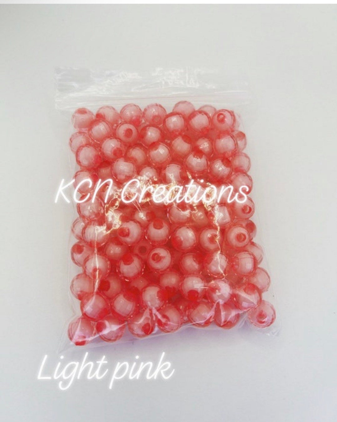 Hmong Beads. Light Pink Textured Beads, Inside is White, Semi ...