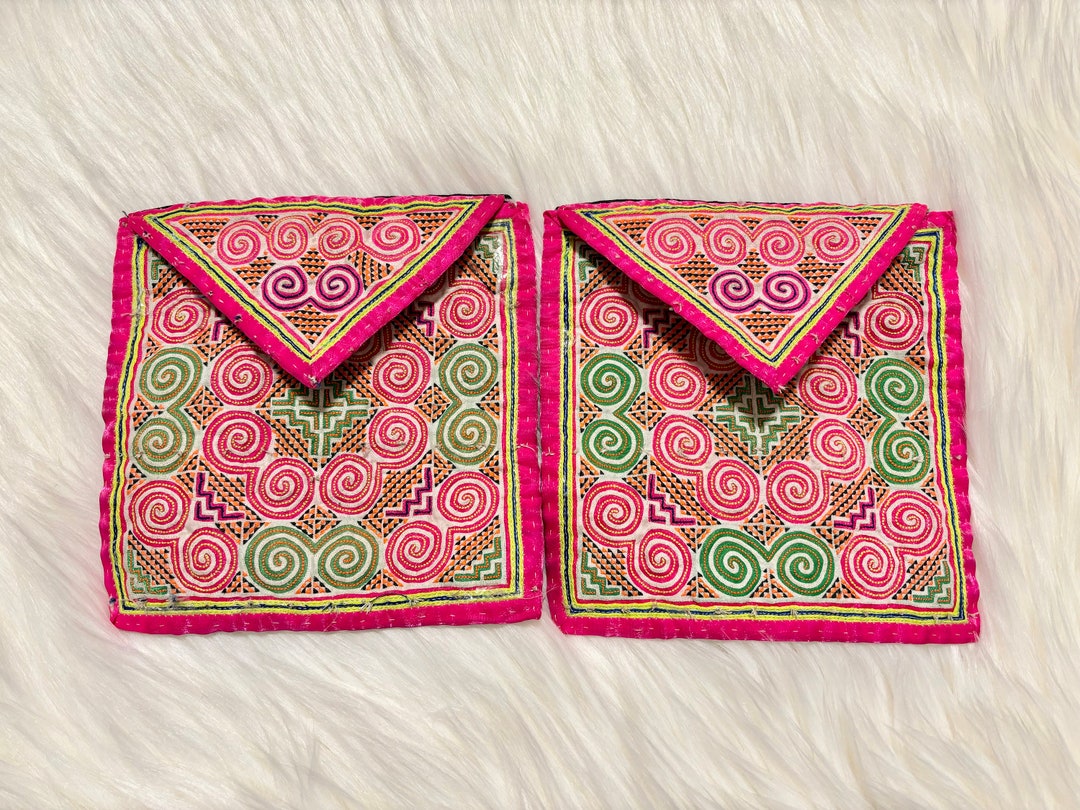 Hmong Textile, Hmong Paj Ntaub Textile, Money Bag Set, Handmade ...