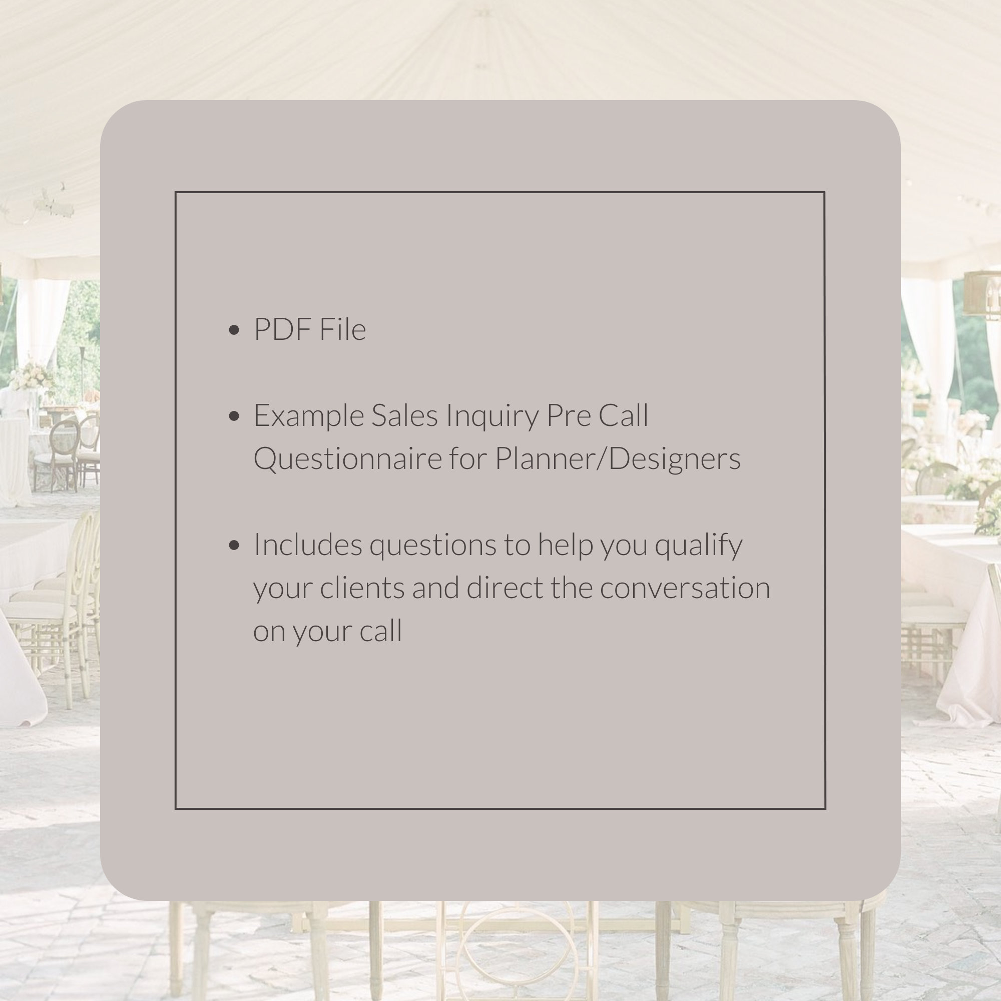 Sales Inquiry Pre Call Questionnaire Planner/designer - Etsy