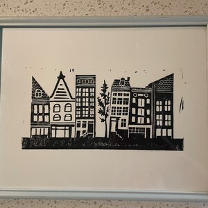 Amsterdam Linocut Print - Etsy