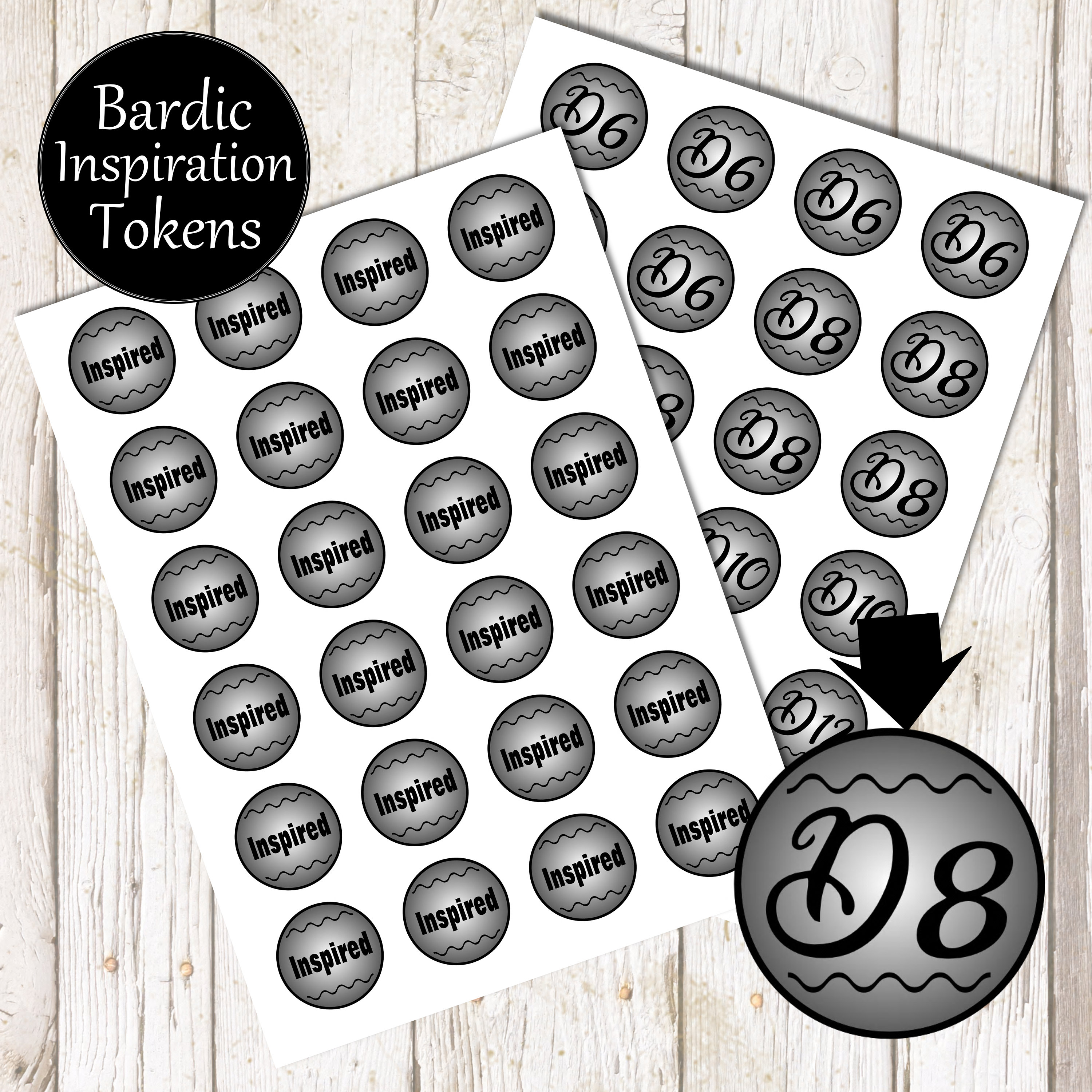 Bardic Inspiration Tokens for Dnd 5e a Great Dnd Tool. - Etsy
