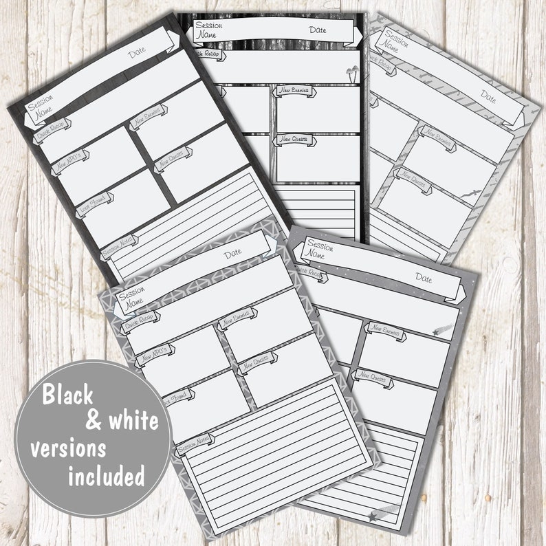 Dnd Session Notes Printable PDF Fillable A Great RPG - Etsy Australia