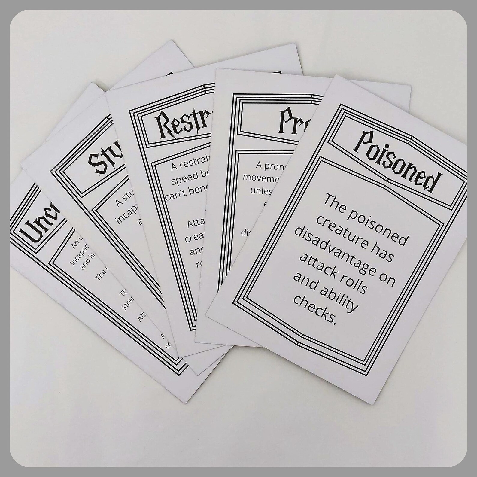 Dnd Condition Cards for Your Campaign - Set of 15 - Etsy