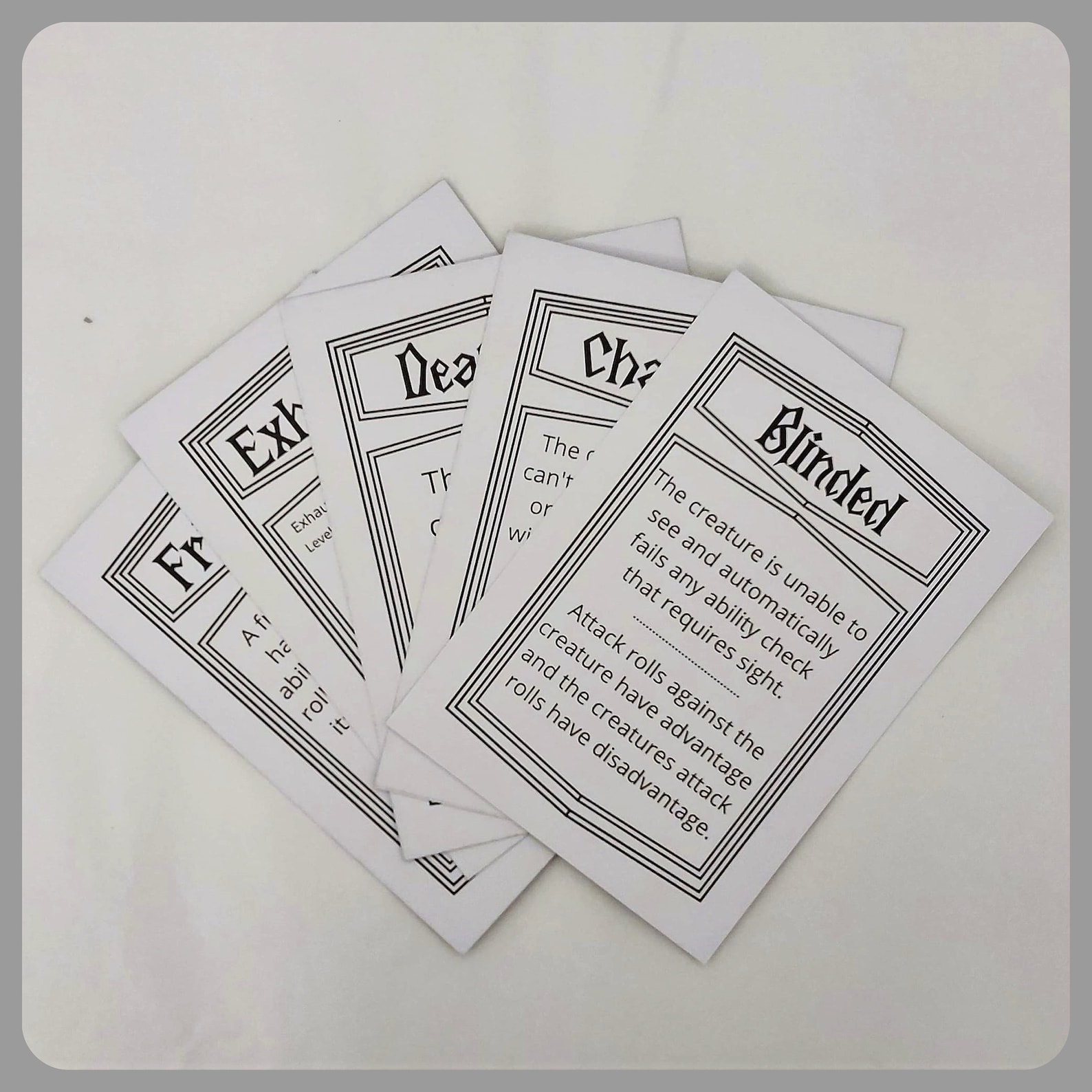 Dnd Condition Cards for Your Campaign - Set of 15 - Etsy