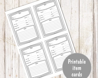 Spell Cards for Your Dnd Campaign - Printable - Etsy