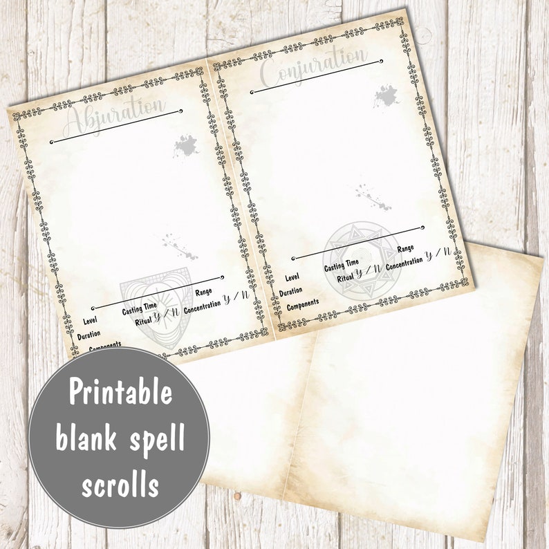 Printable Spell Scrolls for Dnd: 8 Schools of Magic (a4/letter) - Etsy