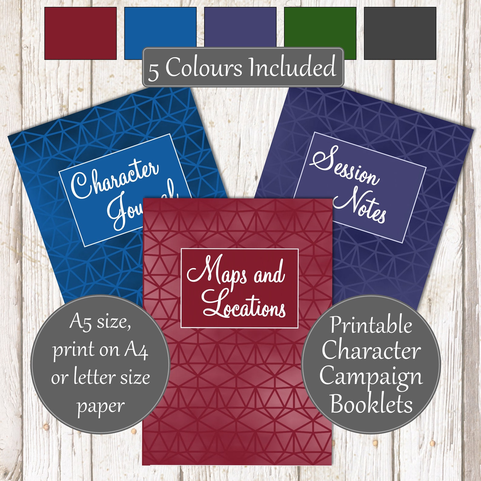 Printable Character Sheet Journal, Maps & Locations and Session Notes ...