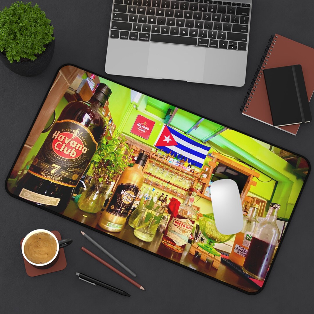 Bar Bottles Havana Cuba Desk Mat for Keyboard And/or Mouse (multiple ...