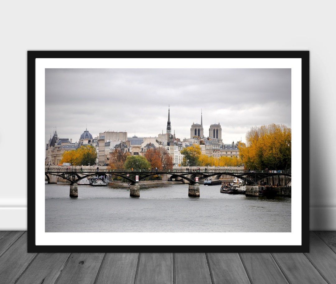 Seine River in Paris in Autumn Color Photograph Digital Download Print ...