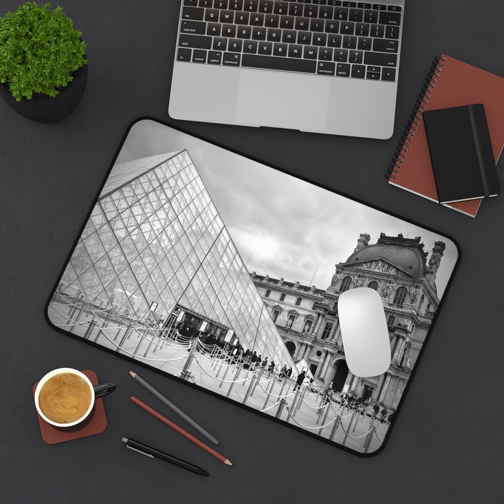 Louvre Museum Pyramid Paris France Desk Mat for Keyboard And/or Mouse ...