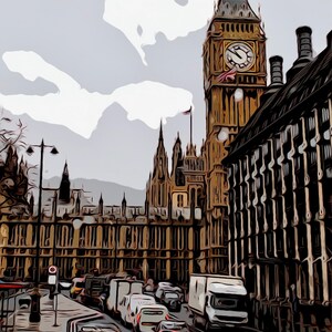 Comic Style Fine Art Photography Print Poster - Big Ben London England ...