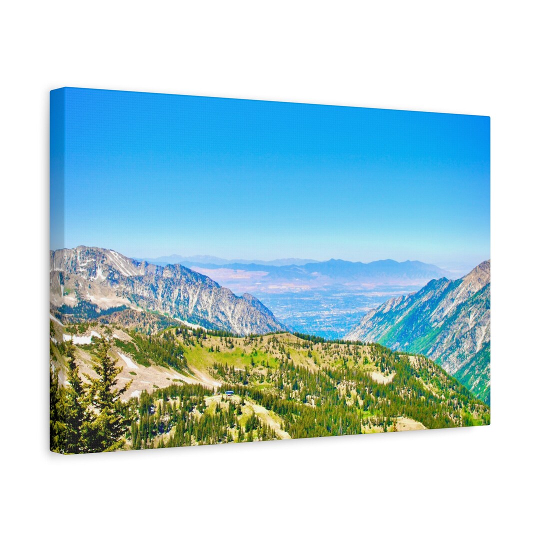 Wasatch Mountain Range Utah Stretched Matte Canvas Color Photograph ...