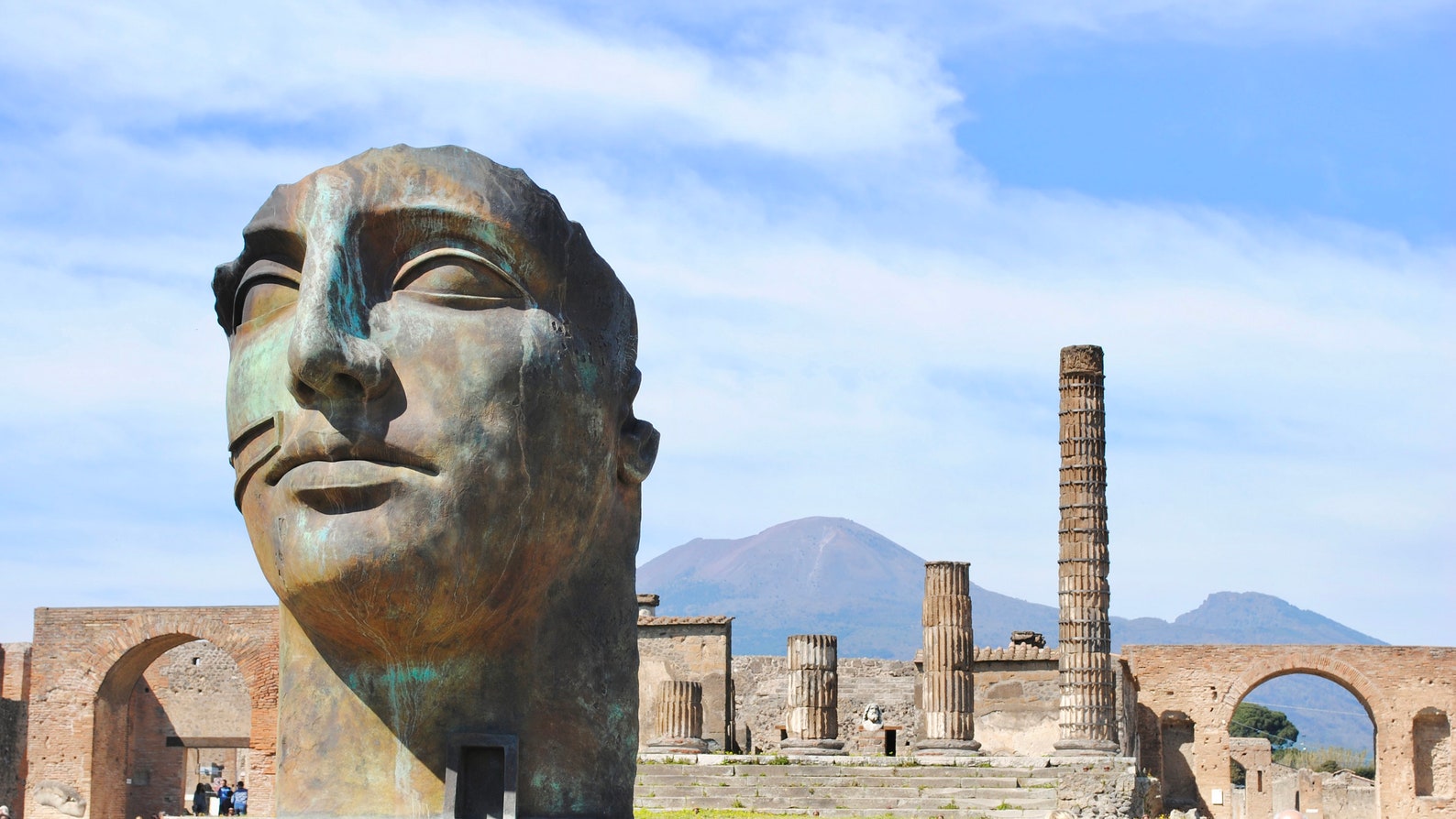 Pompeii Head Statue Mount Vesuvius Italy Color Samsung Frame TV Art ...