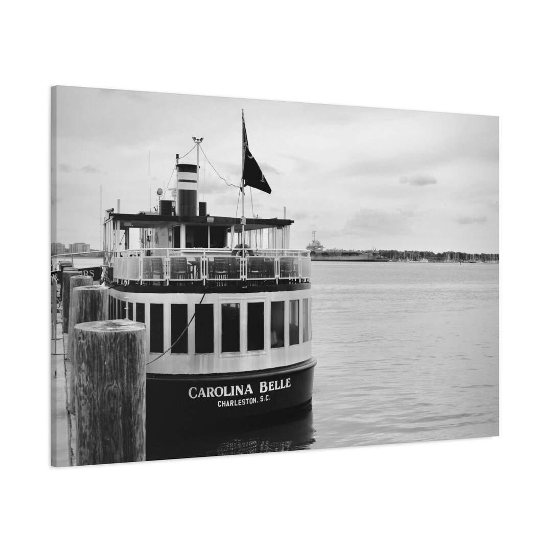 Carolina Belle Boat Charleston South Carolina Stretched Matte Canvas ...
