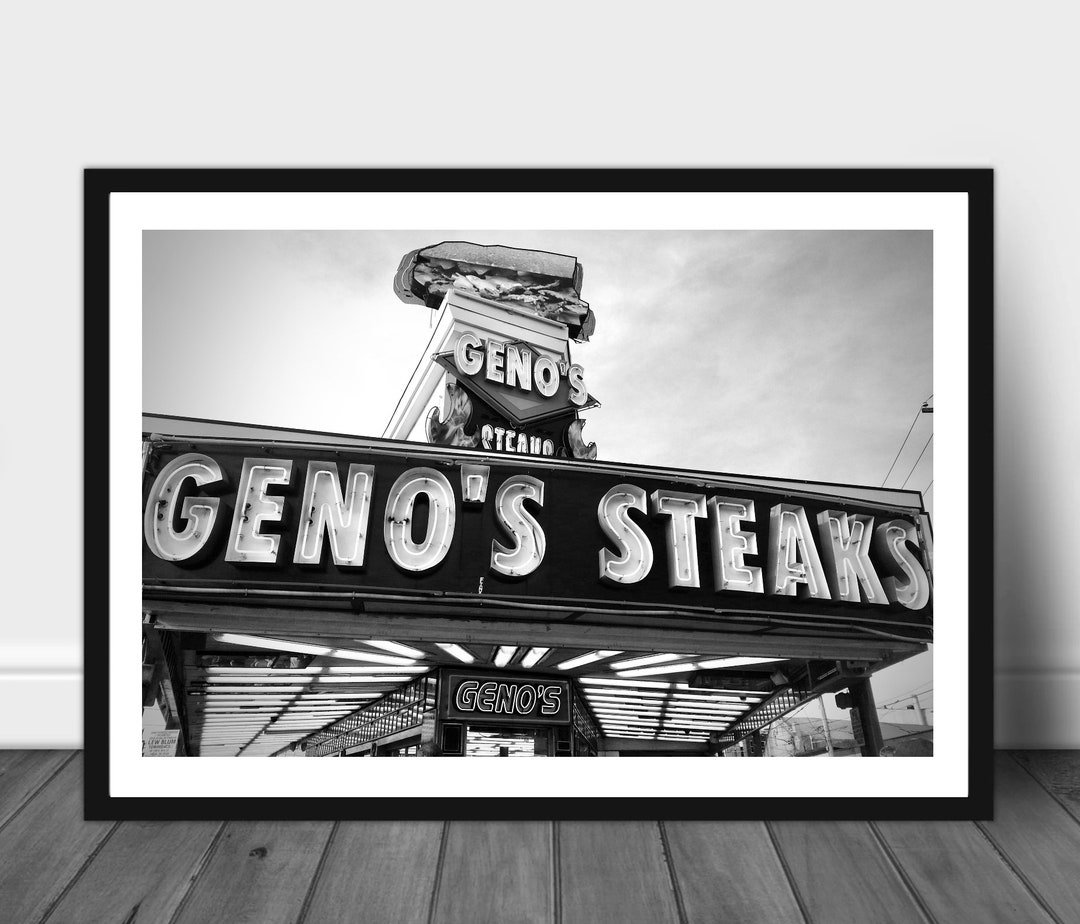 Geno's Steaks Philadelphia Black and White Photograph Digital Download ...