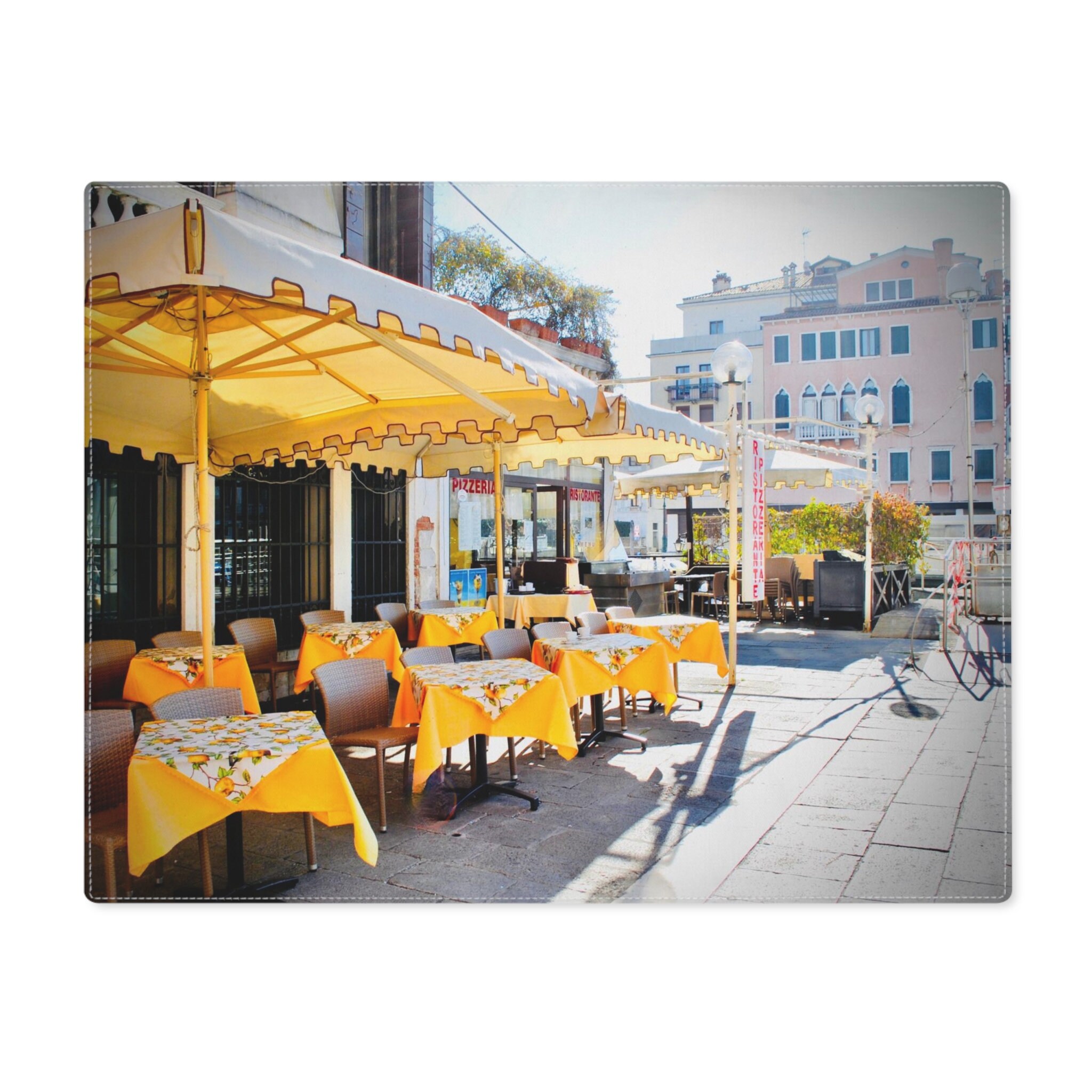Restaurant Patio Venice Italy Color Dinner Table Kitchen Placemat 100% ...