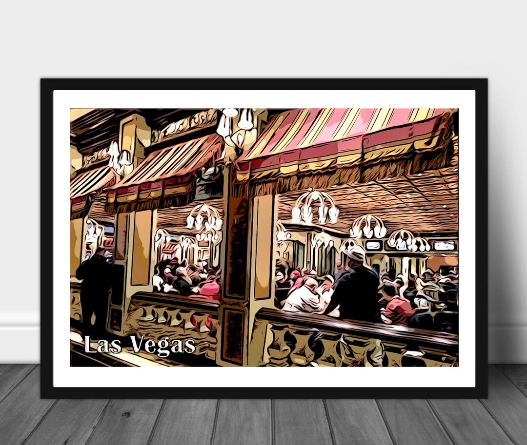 Comic Style Fine Art Photography Print Poster - Casino Scene Las Vegas ...