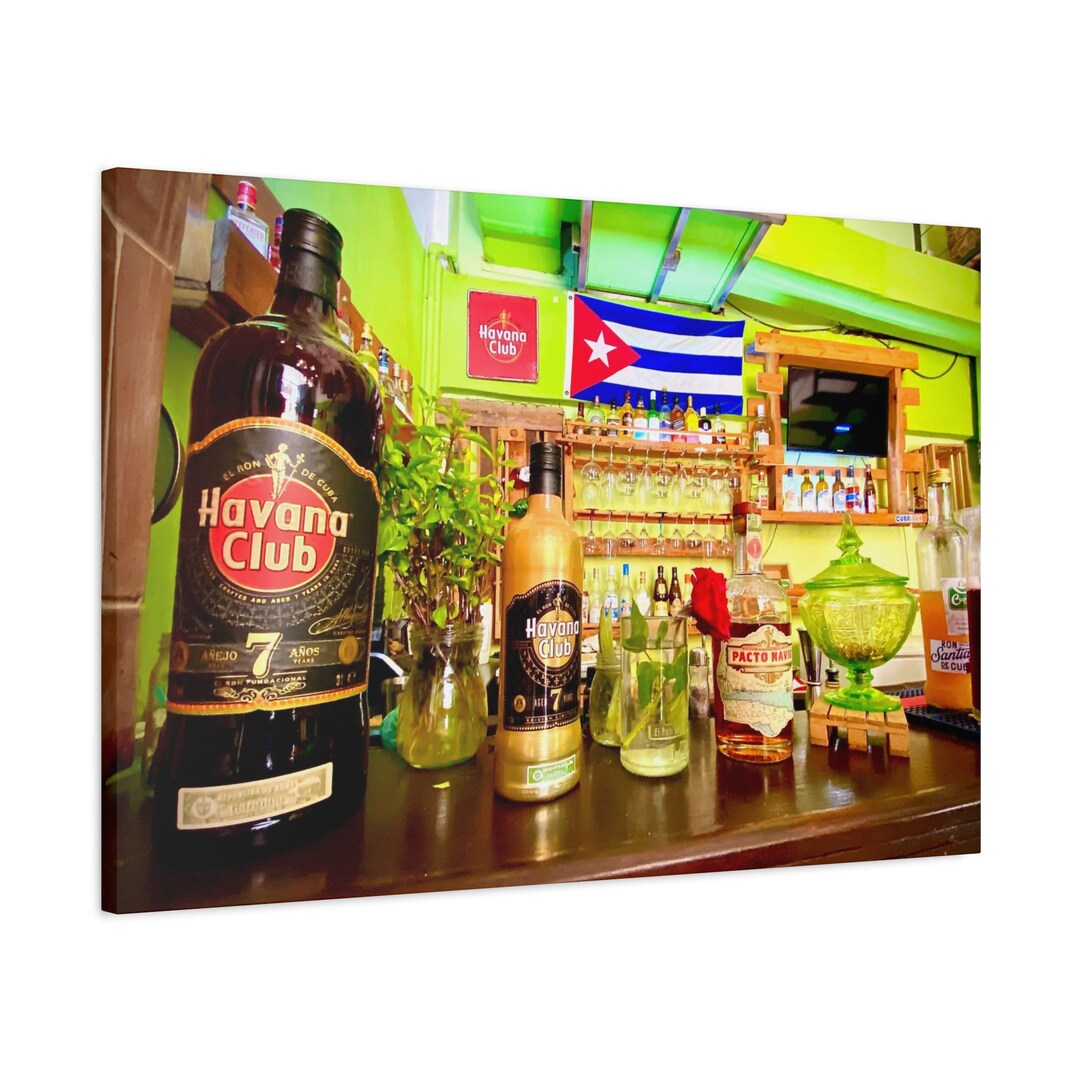 Havana Club Bottles Havana Cuba Stretched Matte Canvas Photograph Print ...